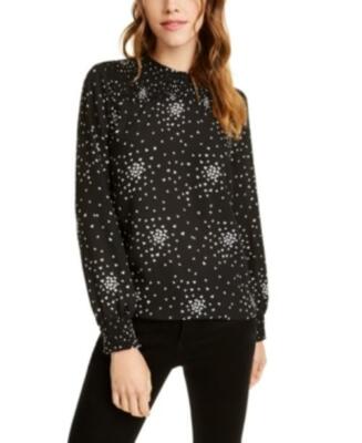 MSRP $60 Maison Jules Heart-Print Smocked Top Size Small | eBay