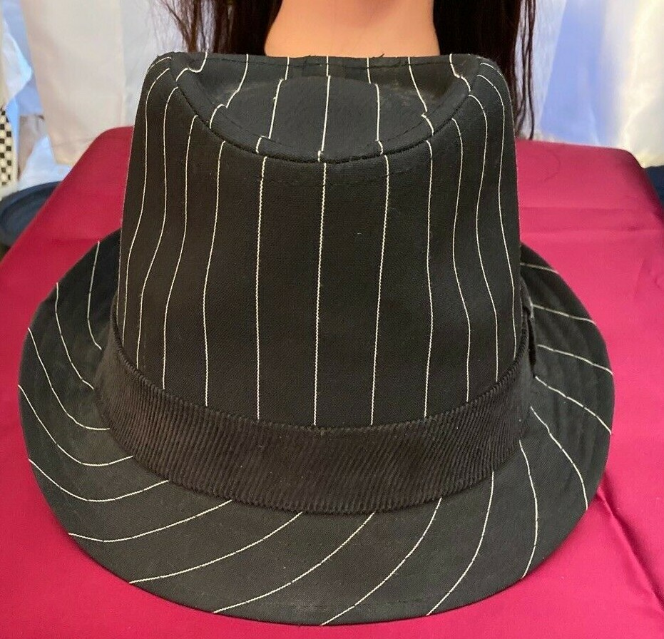 Quicksilver Black PinStriped All Occasion Fedora Hat W/ Black Stylish ...