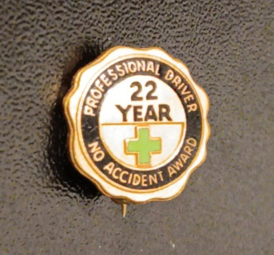 Vintage Professional Driver 22 Years Safe Driver Award Pin Badge | eBay