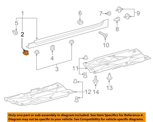 TOYOTA OEM 12-23 Corolla Exterior Trim-Rocker Molding Clip 7586752020 ...