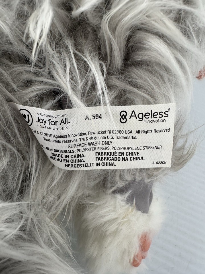 Joy For All Hasbro Interactive Companion Pet Silver Grey White Tabby ...