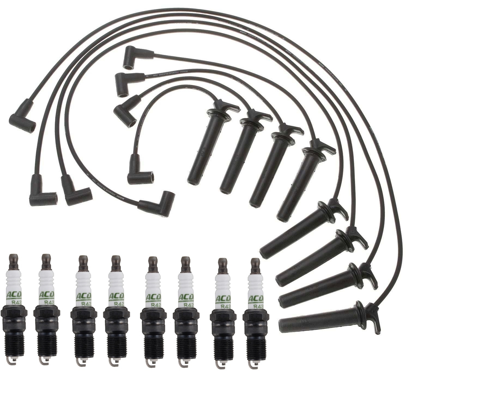 Professional Ignition Wire Set & 8 ACDelco Spark Plugs Kit For Aurora ...