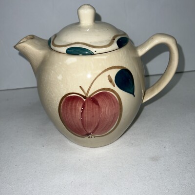 VINTAGE PURITAN POTTERY APPLE & PEAR Hand Painted TEAPOT | eBay