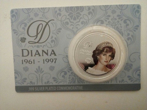 .999 silver Plated Commemorative Proof Like Medallion in card--Diana ...