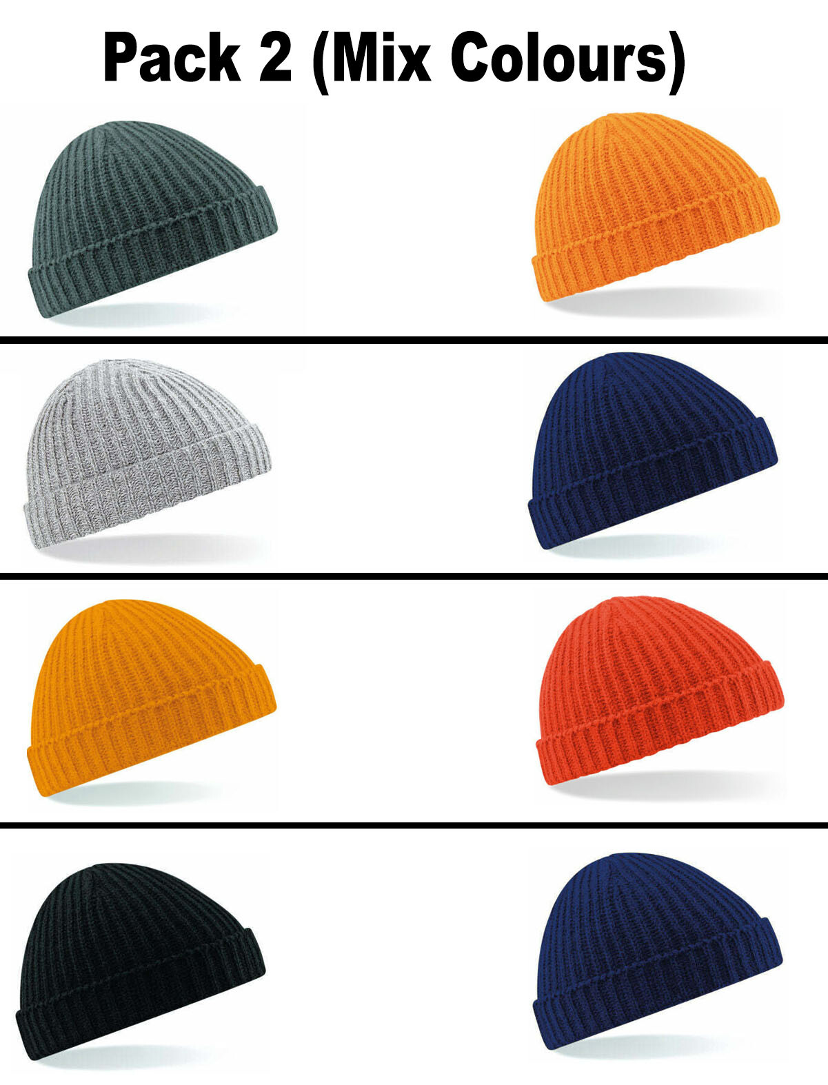 Trawler Beanie Wooly Knitted Fisherman Hat Beechfield Retro Vintage ...