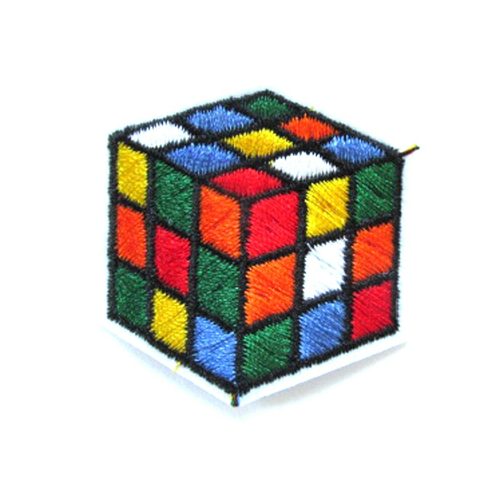 Unsolved Rubix Cube Iron On Patch- Game Retro 80's Embroidered Badge ...