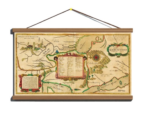 Ancient 1645 Historical Bible Map Spread Noah's Descendants Canvas ...