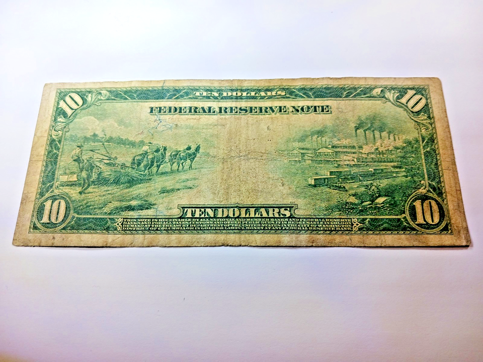1913 $10 Dollar Federal Reserve Note New York SN3352951B | eBay
