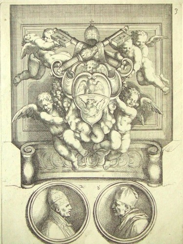 Five Putti Angels; antique copper engraving Pietro Bartoli after ...