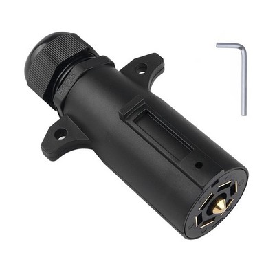 7 Pin Waterproof Trailer Plug Adapter - 7 Way RV Connector Replacement ...