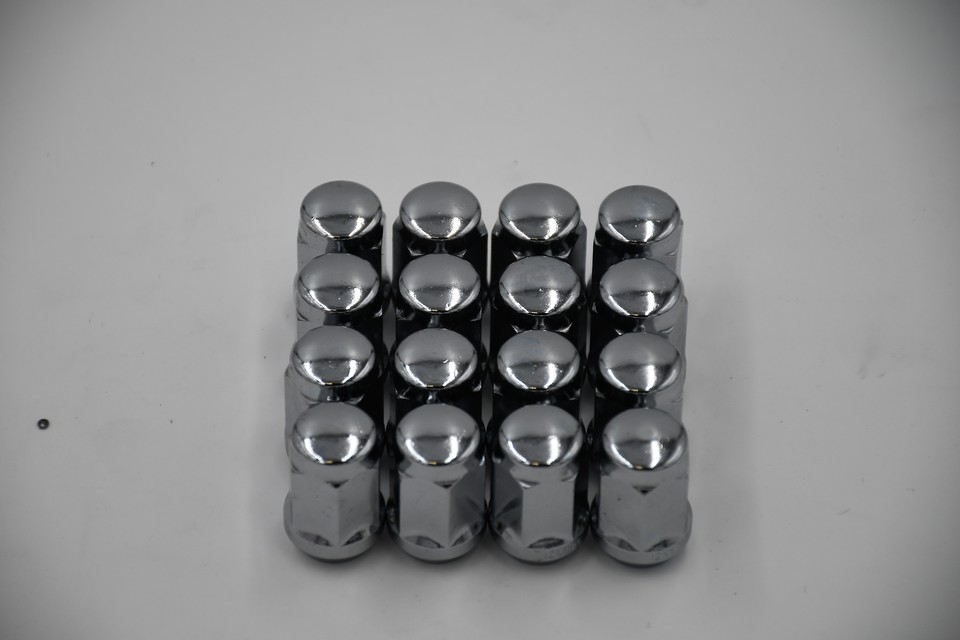 Set 16 12mm x 1.5 Chrome 3/4" Hex Lug Nuts 1.4" Tall Conical Seat M12x1 ...