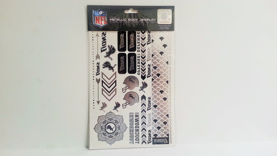 NFL Temporary Metallic Foil Tattoo Body Jewelry Set Choice of Teams | eBay