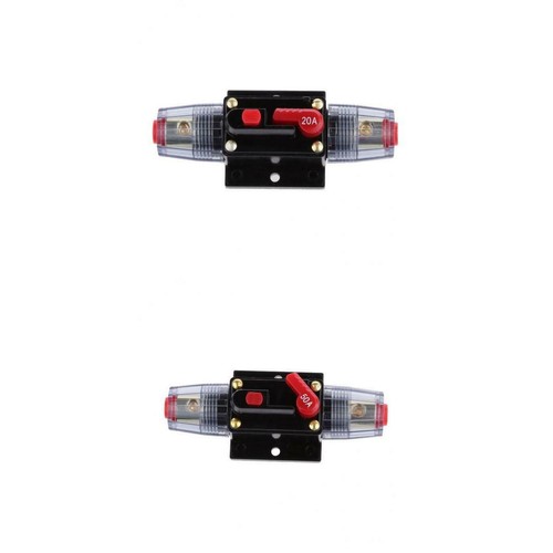 2PC 20Amp 50AMP Circuit Breaker Manual Reset Red Button 12V 24V Car ...