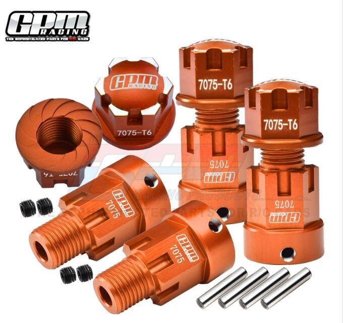 GPM Alloy CNC 7075-T6 Wheel Nut + Adapter +20mm Windened for AXIAL 1/6 ...