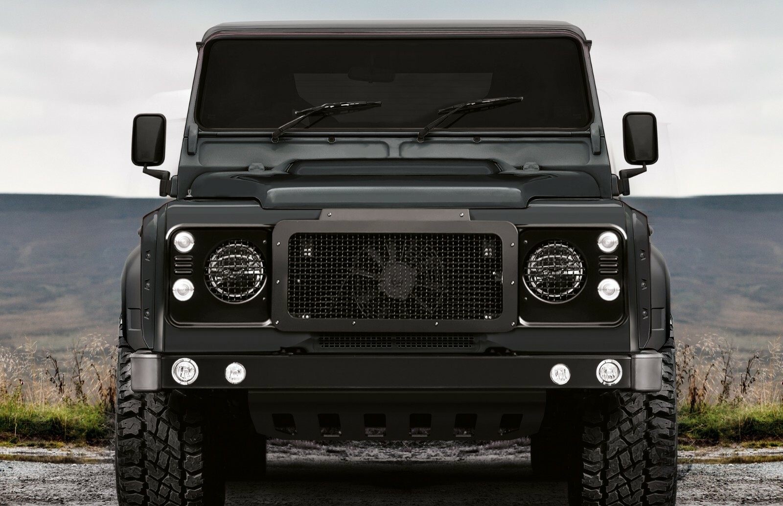 KAHN Front Grill With Stainless Steel Mesh for Land Rover Defender ...