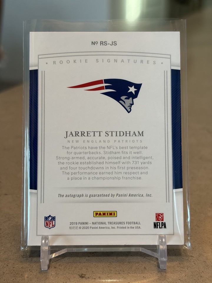 2019 National Treasures Rookie Signatures RPS Gold /25 Jarrett Stidham ...