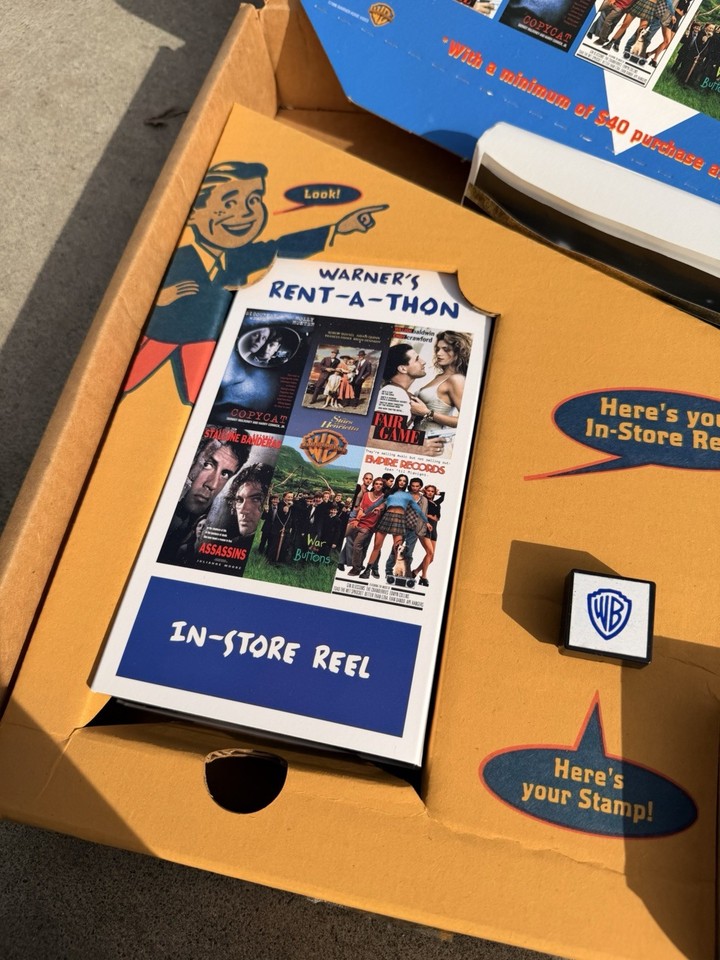 Vintage 1996 Warner Bros Rent-A-Thon Promo Kit In-Store Display Coupons ...