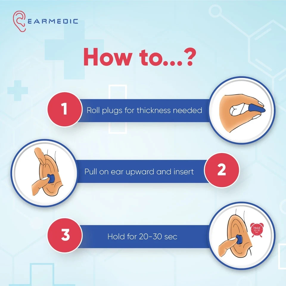 Ear Plugs x10 Noise Cancelling Soft Foam SNR 35 dB Ear Plug for Sleep ...