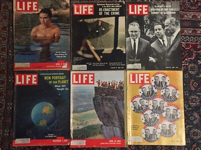 Life Magazine 6 LOT 1960s Lovers Leap Silvana Mangano President Johnson ...