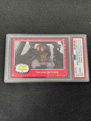 2015 Topps Star Wars #90 Poe Pilots The X-Wing Force Awakens Pink PSA ...