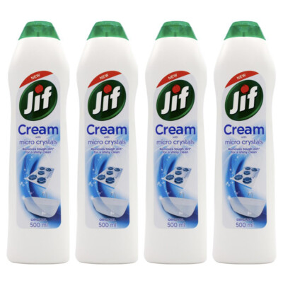 4x Jif 500ml Micro Crystals Kitchen/Home Limescale/Dirt Cleansing Cream ...