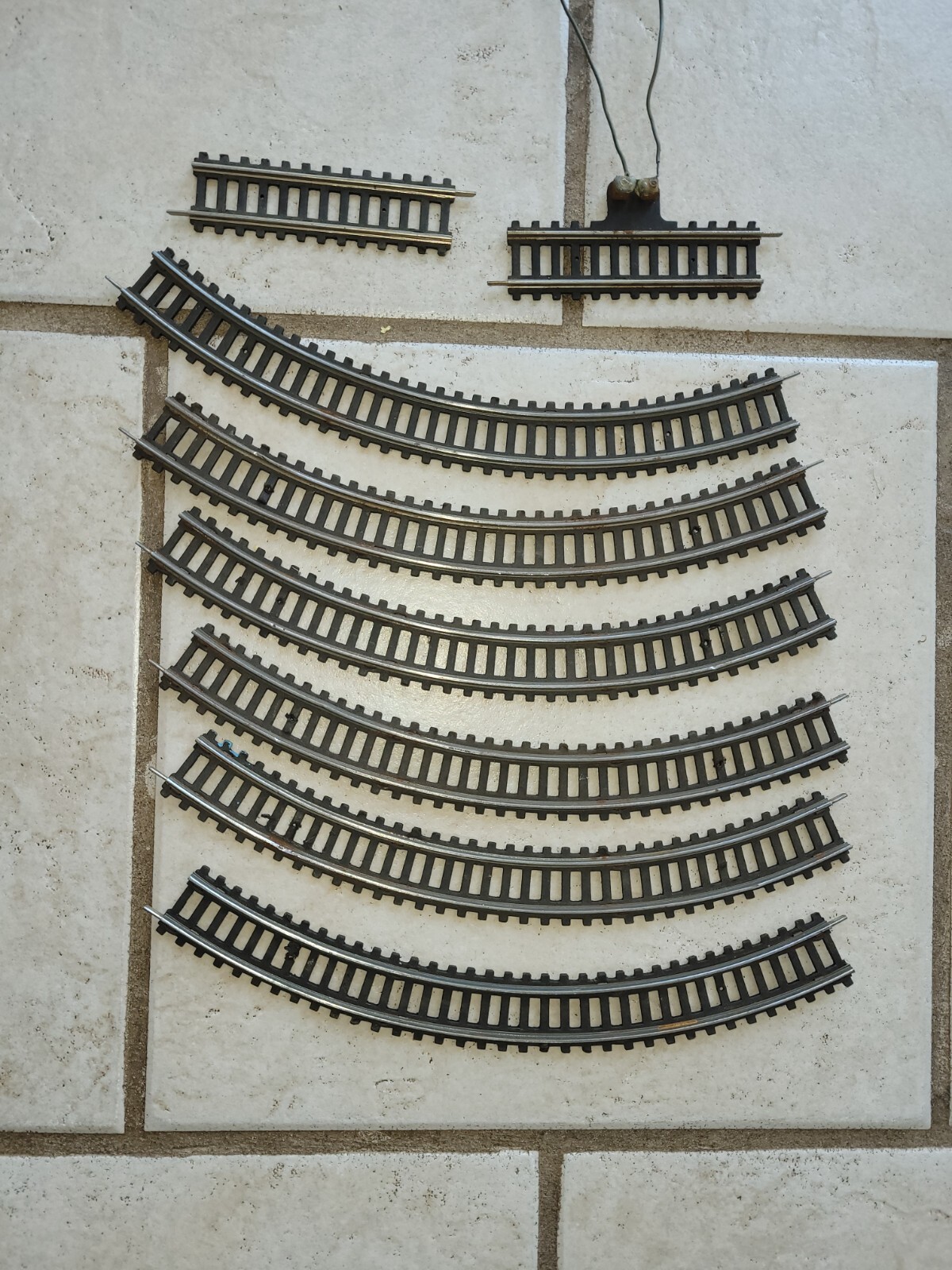 Vintage Fleischmann HO track sections, 6 pcs 9" curve, 2 small ...