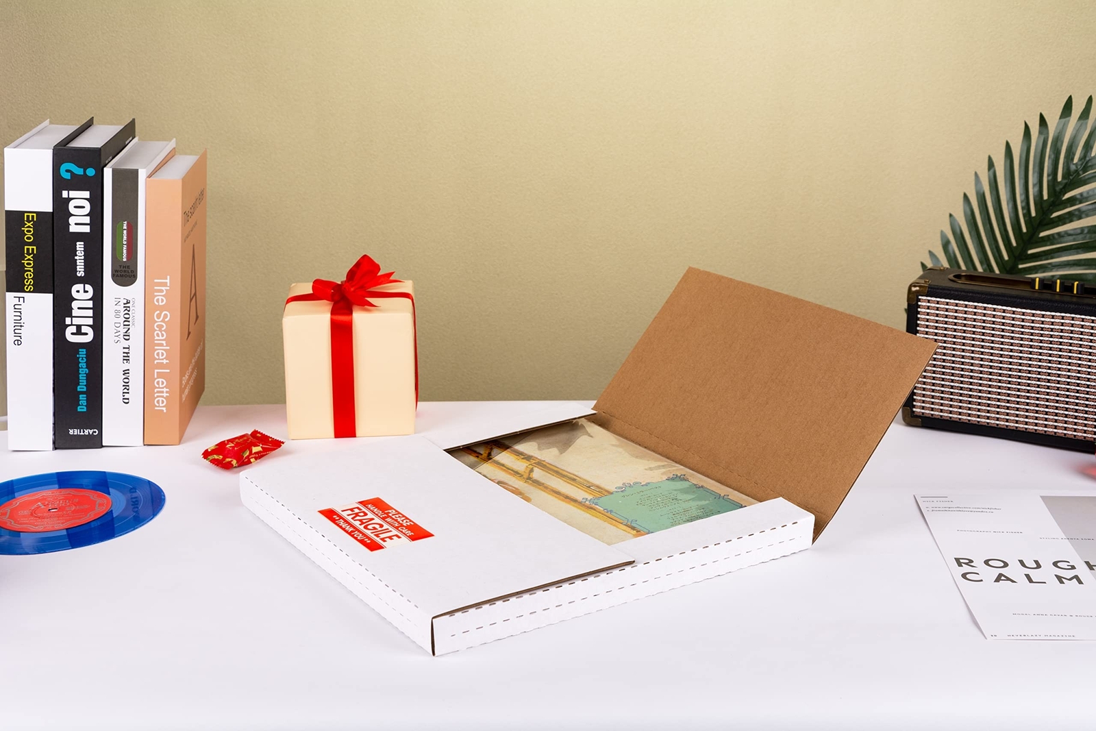 25 Pack Vinyl Record Mailers 12.8X12.8x1 White LP Shipping Boxes w ...