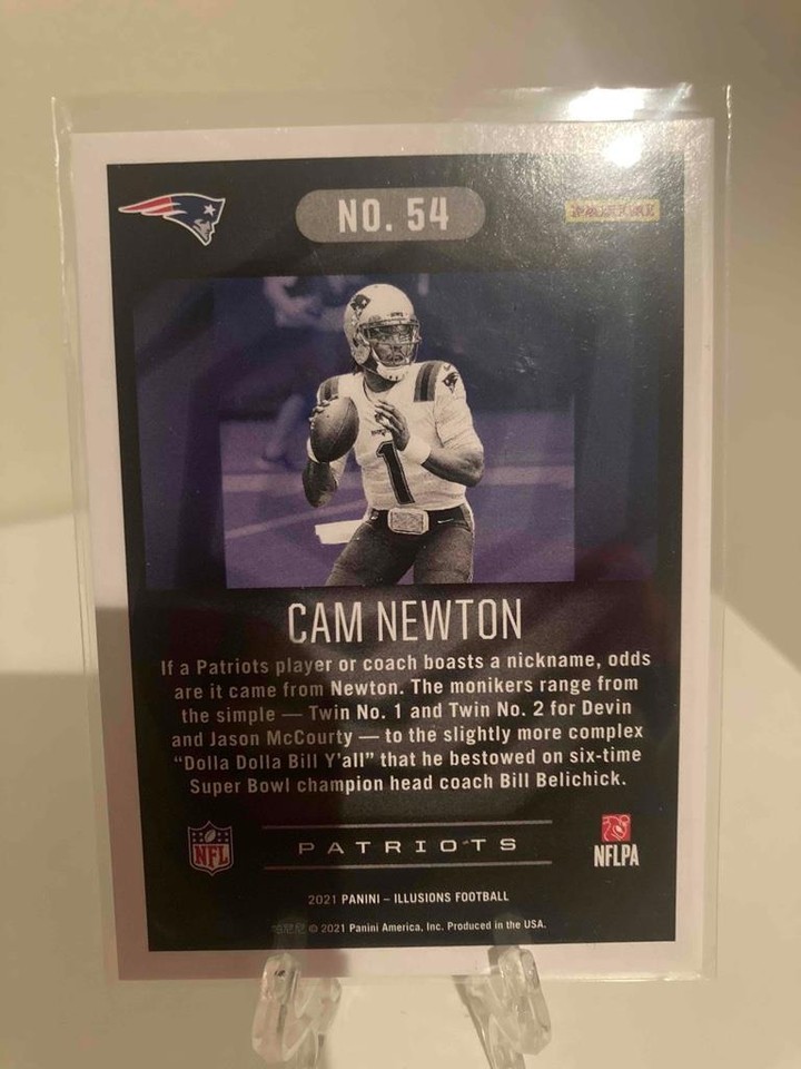 2021 Panini Illusions Hobby Box Ticker Card #54 Cam Newton New England ...