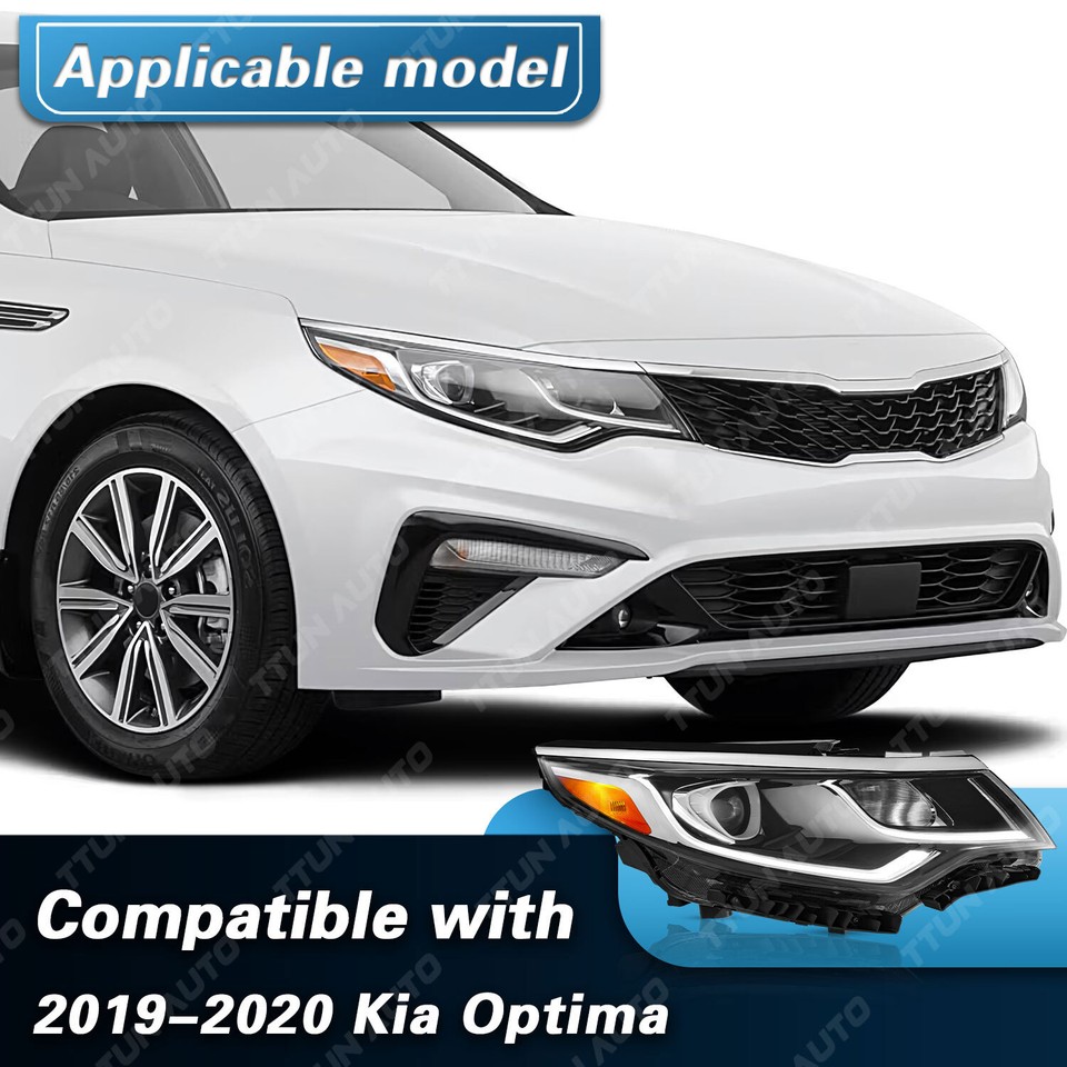 For 2019 2020 Kia Optima Headlight Halogen LED DRL 92102D5500 Passenger ...