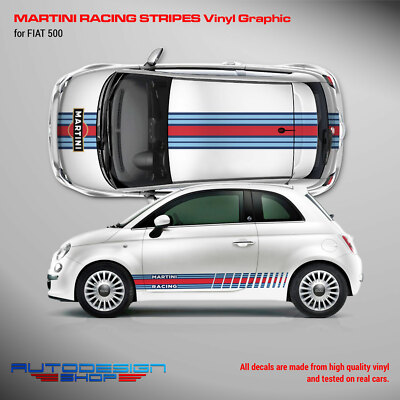 Martini Racing Stripes Graphic Decals Set for Fiat 500 | eBay UK