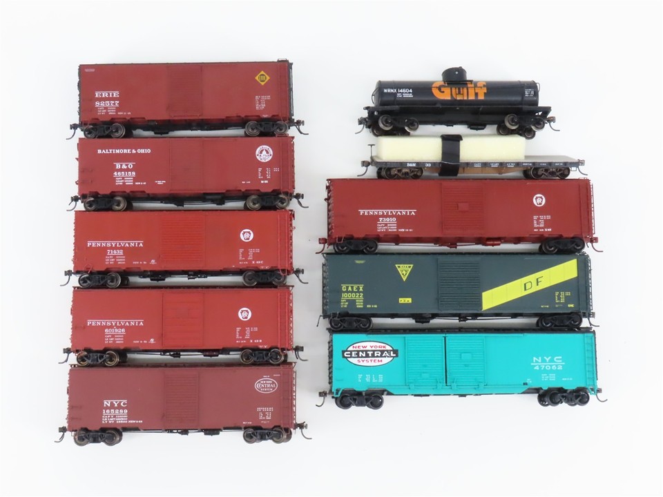 LOT of 10 HO Athearn, Ertl, Intermountain PRR/NYC/& More Assorted ...