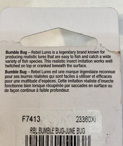 Lures Bumble Bug Topwater / Crankbait Fishing Lure, 1 1/2 Inch, 7/64 ...