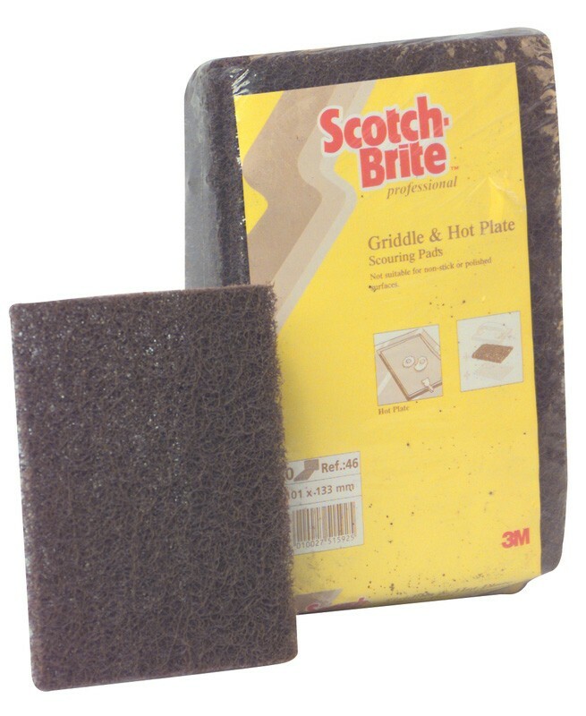 3M Scotch Brite 46 Griddle and Hot Plate Cleaning Pads Pack of 10 Heavy ...