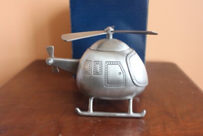VINTAGE PEWTER HELICOPTER COIN BANK | eBay