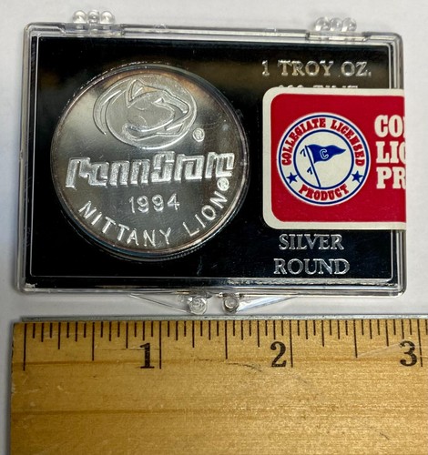 PENN STATE NITTANY LIONS 1994 NCAA FOOTBALL SCHOOL 999 SILVER COIN ...