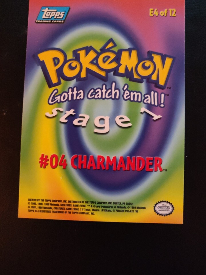 Charmander [Rainbow Foil] #E4 Pokémon 1999 Topps Movie Evolution - Rare ...