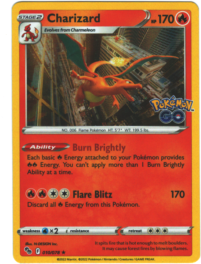 Charizard 10/78 Pokémon GO Set Holo Rare Pokémon Card TCG 2022 | eBay