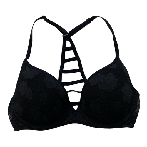 PINK By Victoria's Secret Black Floral Padded Push Up Bra Size 32D | eBay