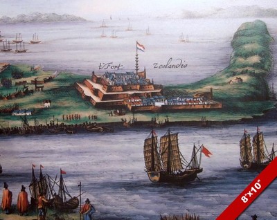 FORT ZEELANDIA TAIWAN DUTCH TRADING CO HISTORY PAINTING ART REAL CANVAS ...