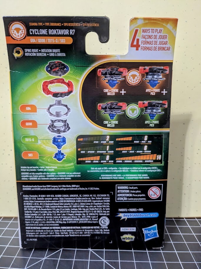 Beyblade Burst Quad Drive Cyclone Roktavor R7 Starter Pack with ...