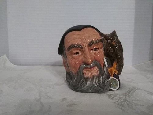 Royal Doulton Toby Jug Merlin (With Owl) D6536 Vintage. Aporox 3.75 In ...