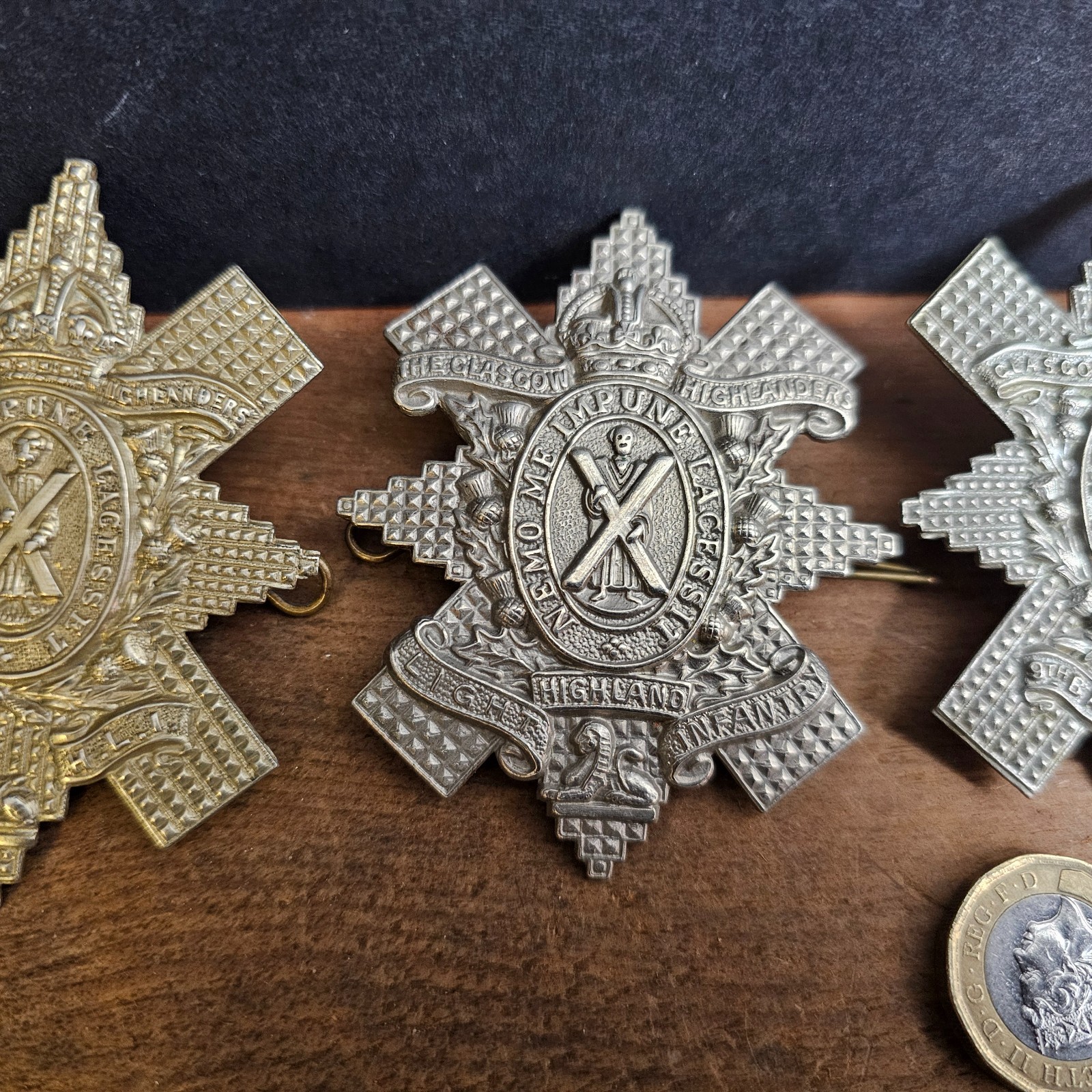 Lot of 3 Glasgow Highlanders Highland Light Infantry Scottish Cap ...