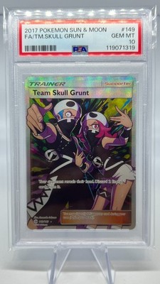 Pokemon - 2017 Sun & Moon - Full Art - TEAM SKULL GRUNT #149 GEM MINT PSA 10 | eBay