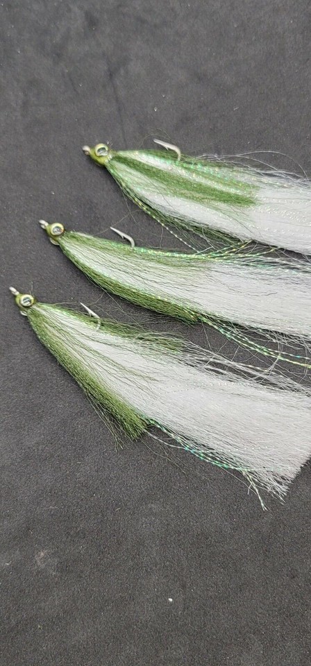 3 Fishing Teasers 2/0 Hooks Flies Fluke Flounder Striper Sea Bass Bait ...