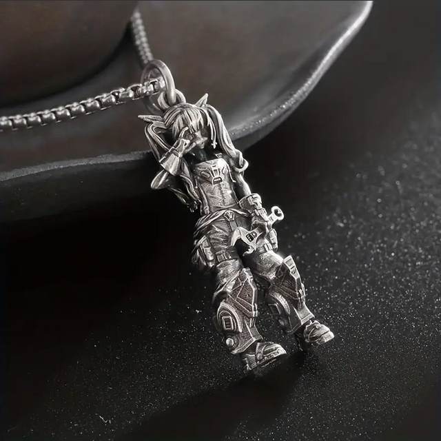 Mechanic Girl Jewelry Vintage Silver Sexy Goddess Anime Pendant ...
