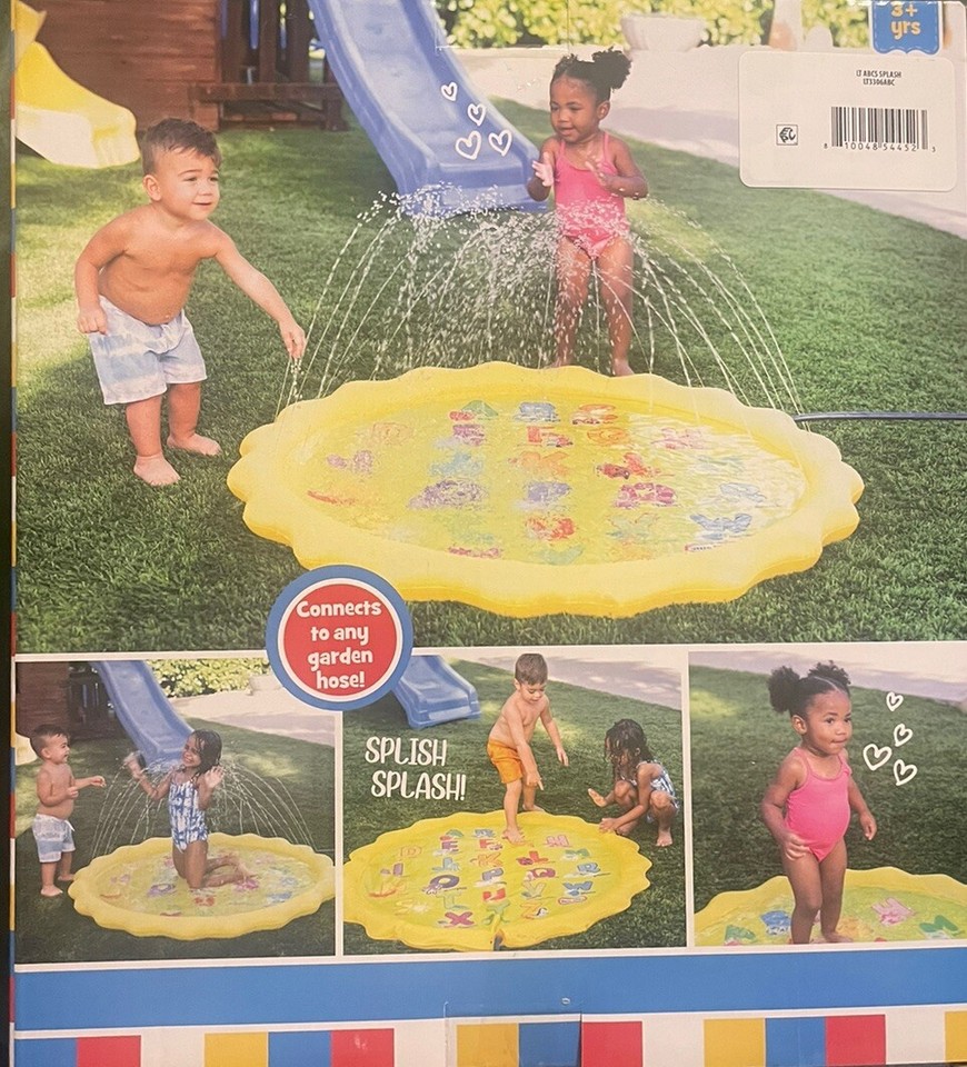 Little Tikes ABC Splash Pad Over 4 Feet Wide Round Inflatable Yellow ...