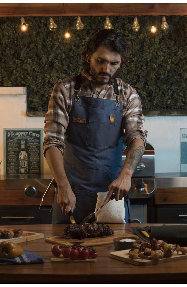 Asaya Chef BBQ and Work Apron with Bottle Opener and Hand Towel ...