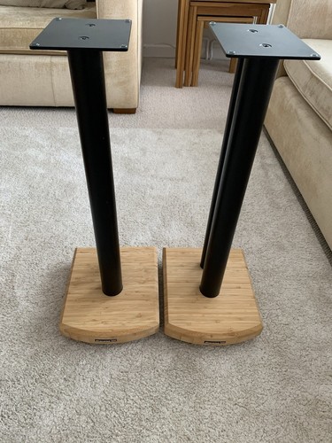 Atacama Moseco 6 Speaker Stands Black Satin - Natural Bamboo 24" 60cm ...