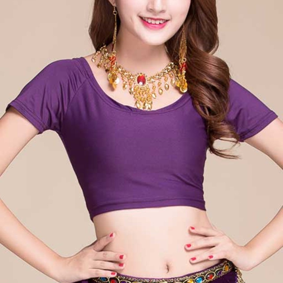 Belly Dance Yoga Top Soft Stretchy Cotton Midriff Dancing Wear Bra Top ...