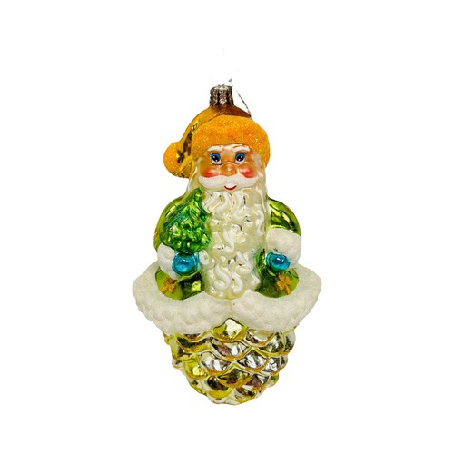 Christopher Radko Lucky Cone Curls Pinecone Santa Christmas Ornament 6 ...